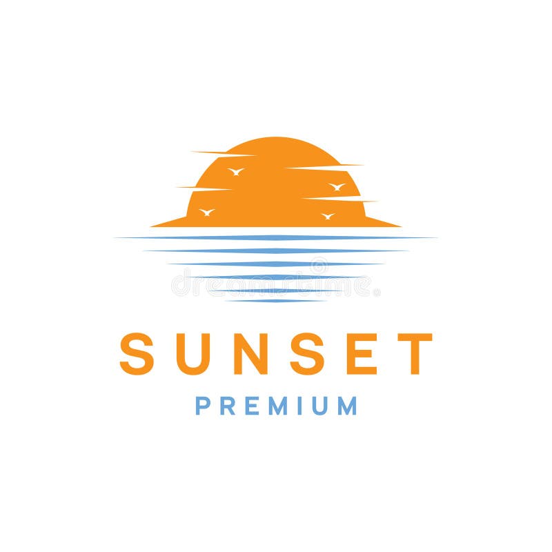 Premium Sunset Logo Vector, Sunlight Symbol and Icon, Creative Emblem ...