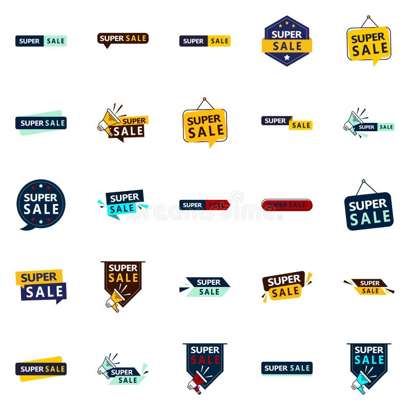 25 Premium Super Sale Banners for Marketing Materials Stock Vector ...