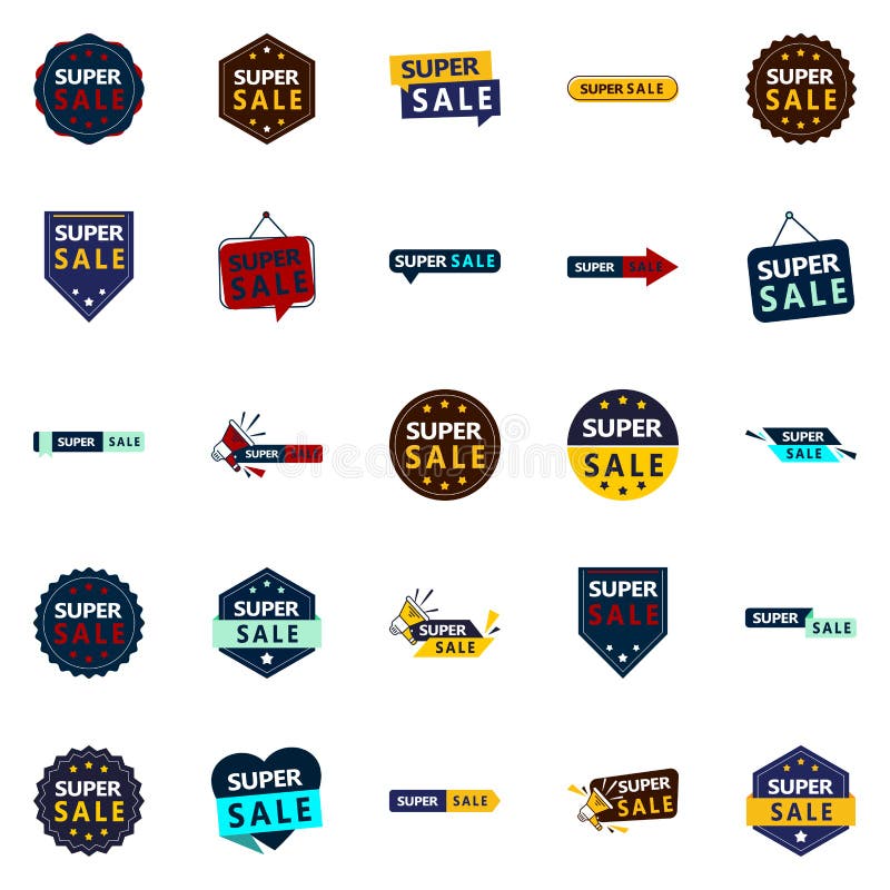 25 Premium Super Sale Banners for Marketing Materials Stock Vector ...