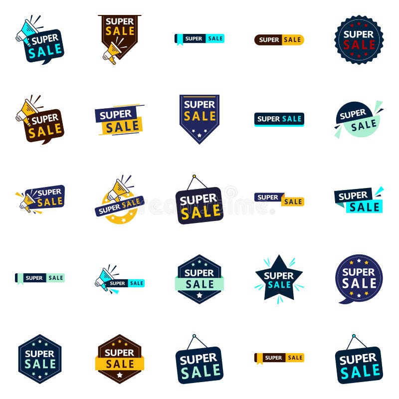 25 Premium Super Sale Banners for Marketing Materials Stock Vector ...