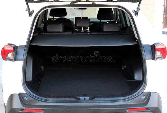 Premium SUV Open Trunk. Open Empty Trunk in the Modern SUV. Car Boot ...
