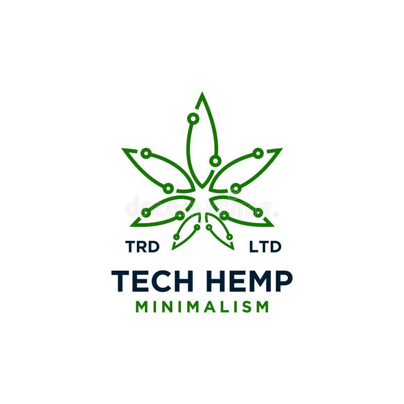 Premium Tech Hemp Vector Logo Design Stock Vector - Illustration of ...