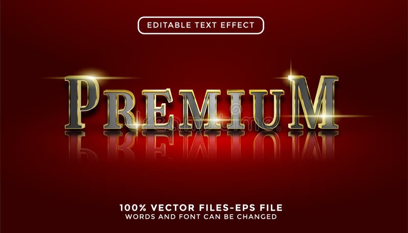 Premium Text. Editable Text Effect with Golden Style Premium Vectors ...