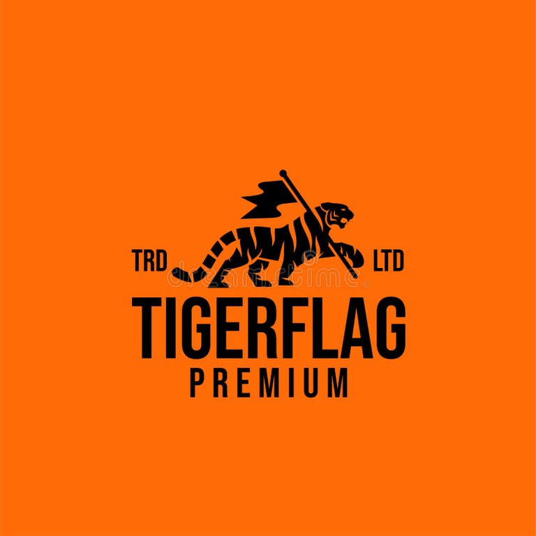 Premium Tiger Flag Vector Logo Design Stock Illustration - Illustration ...