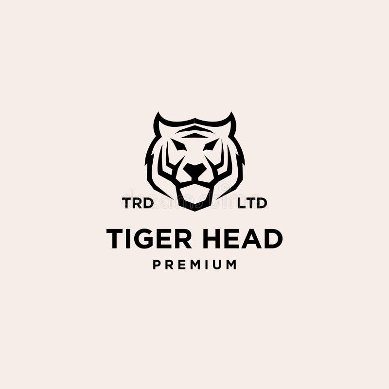 Premium Tiger Head Vector Black Logo Icon Illustration Design Stock ...