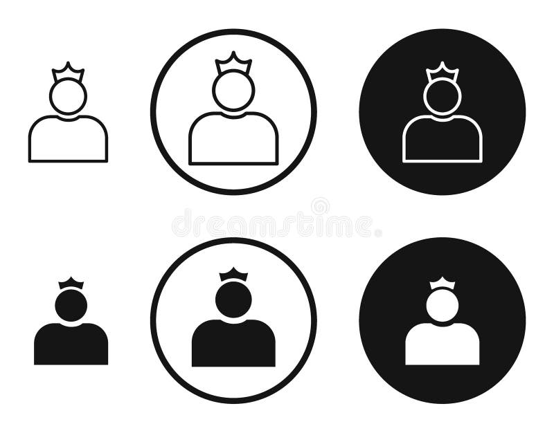 Premium User Vector Icon Set in Black and White Outlines Stock Vector - Illustration of commerce ...