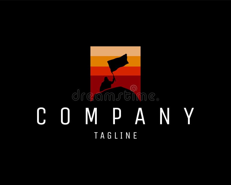 Premium Vector Design of Climber Holding Flag on Top of Mountain. Stock ...