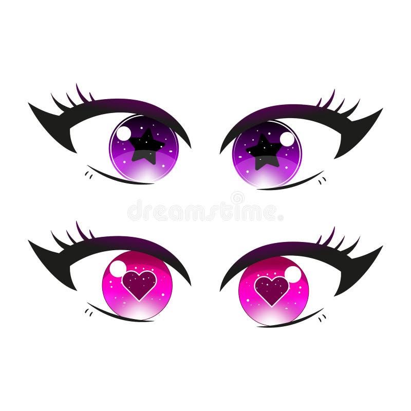 Premium Vector L Cute and Beautiful Anime Eyes. Royalty Free Stock ...