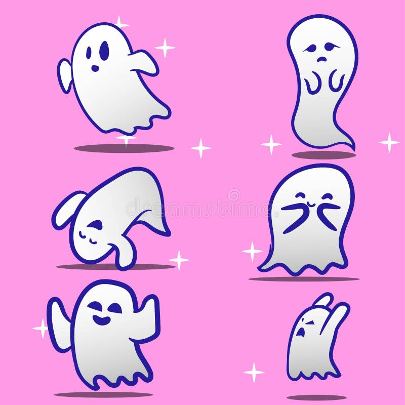 Premium Vector L Set Bundle Vector Chatacter Ghost Cute Flat Design. Free Royalty Stock Vector ...