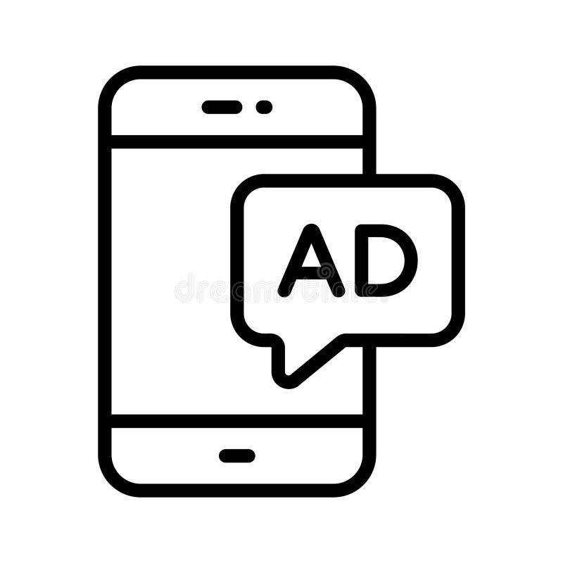 Premium Vector of Mobile Advertisement, Mobile Ads Ico Stock Vector ...