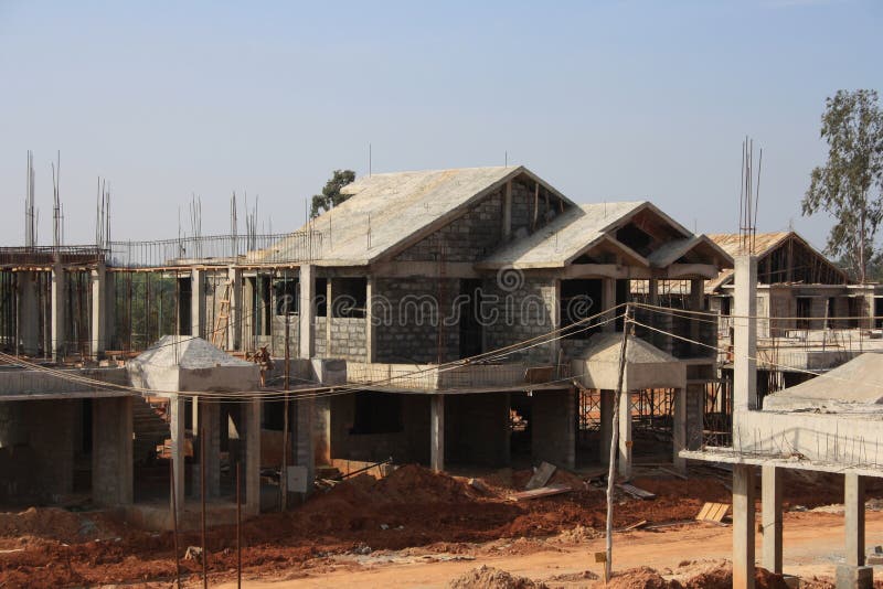 Premium Villa Under Construction Stock Image - Image of villa ...