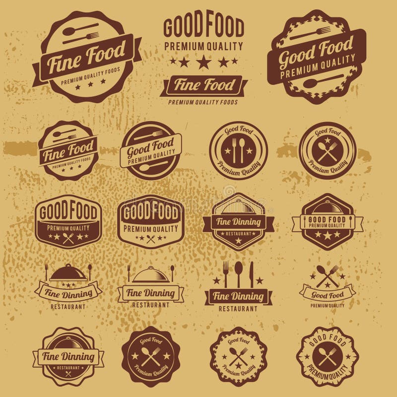 Premium Vintage Food Badges Vector Stock Vector - Illustration of ...