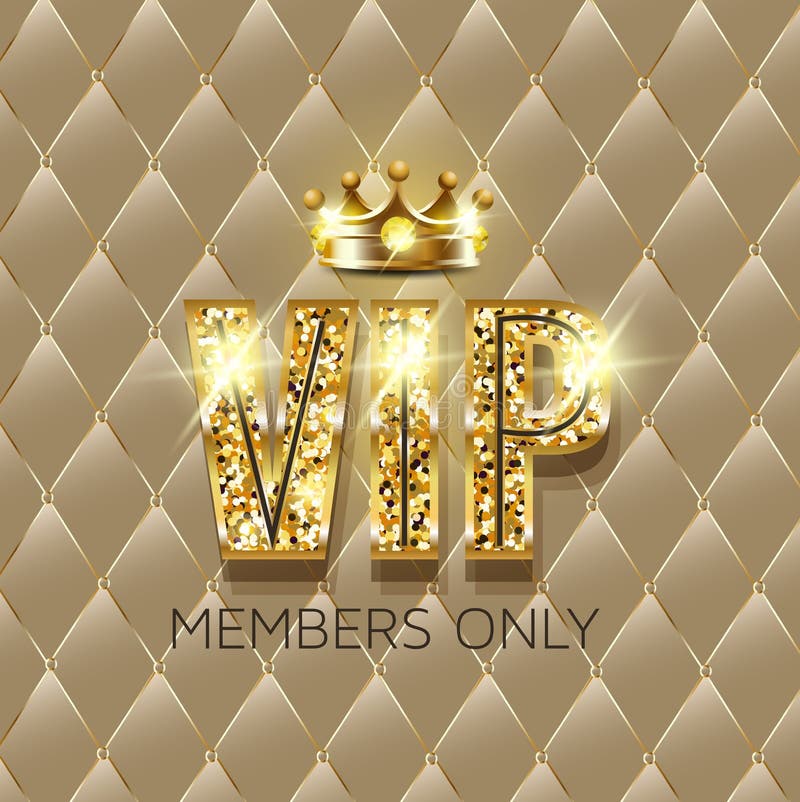 Premium Vip Card with Crown and Glitter Stock Illustration ...