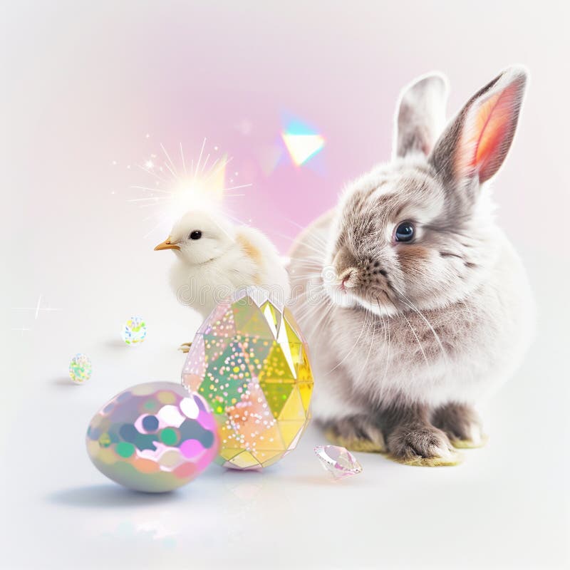 The Premium White Background Collection of Charming Easter Bunny Studio Photography: Capturing ...