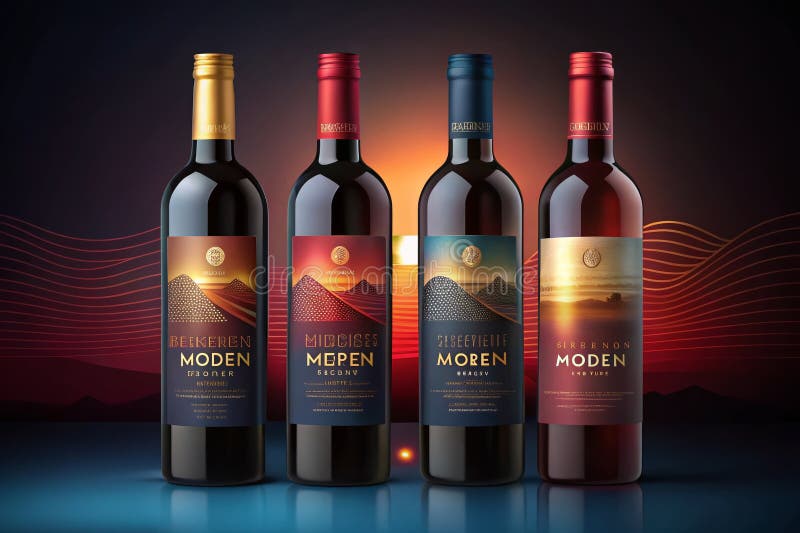 Premium Wine Label Design Template Modern Front and Back Design with ...