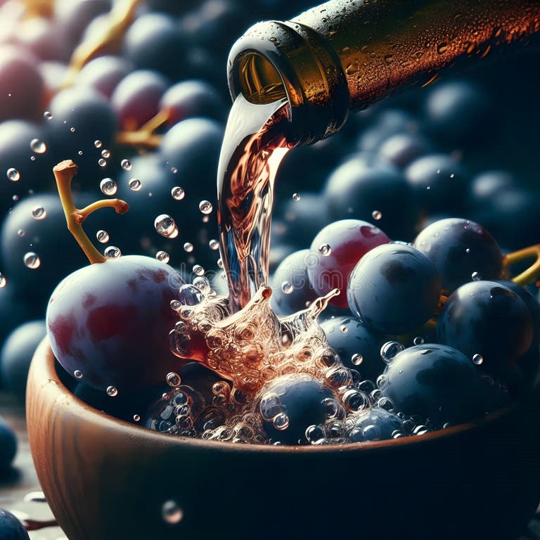 Premium Wine Pour with Dark Berry Notes and Splash Dynamics Stock ...