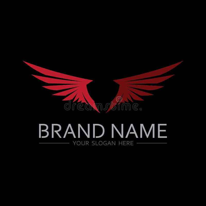 Premium Wing Logo Template on Black Stock Illustration - Illustration ...