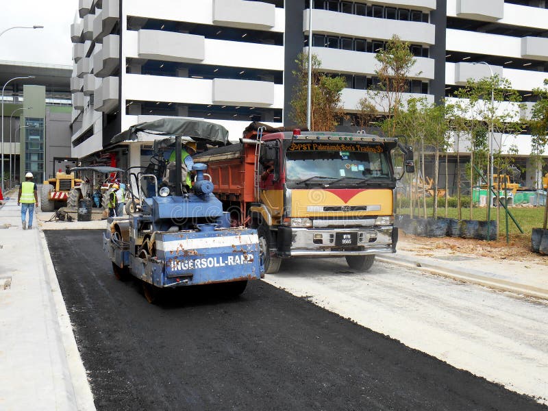 Premix Work by Construction Workers. Editorial Photo - Image of leveled ...