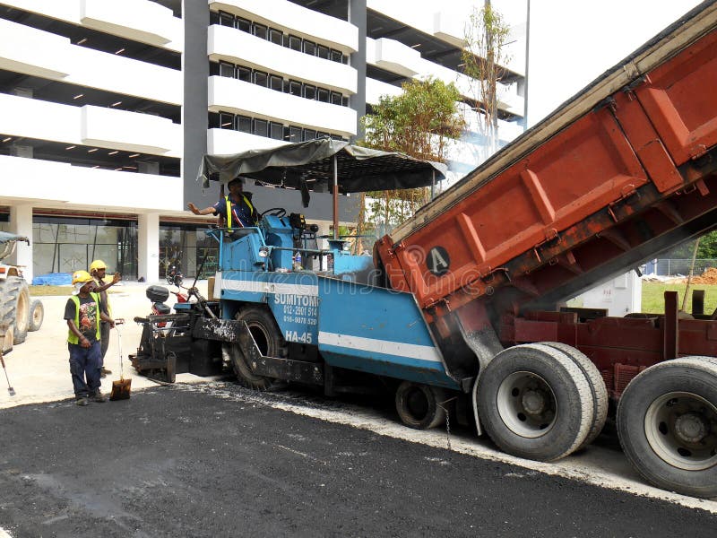 Premix Work by Construction Workers. Editorial Photo - Image of leveled ...