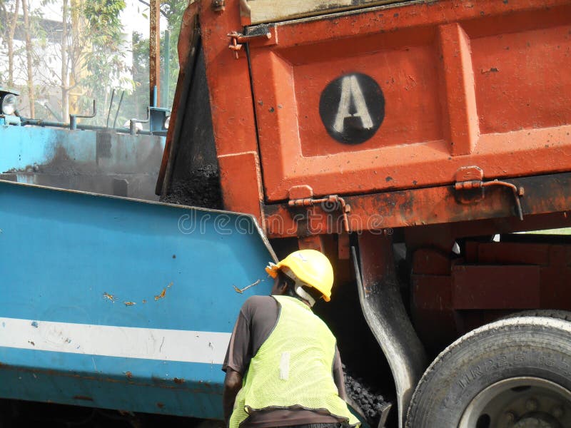 Premix Work by Construction Workers. Editorial Stock Photo - Image of ...