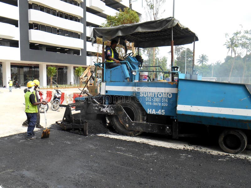 Premix Work by Construction Workers. Editorial Photo - Image of leveled ...