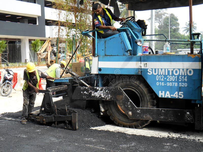 Premix Work by Construction Workers. Editorial Photo - Image of leveled ...