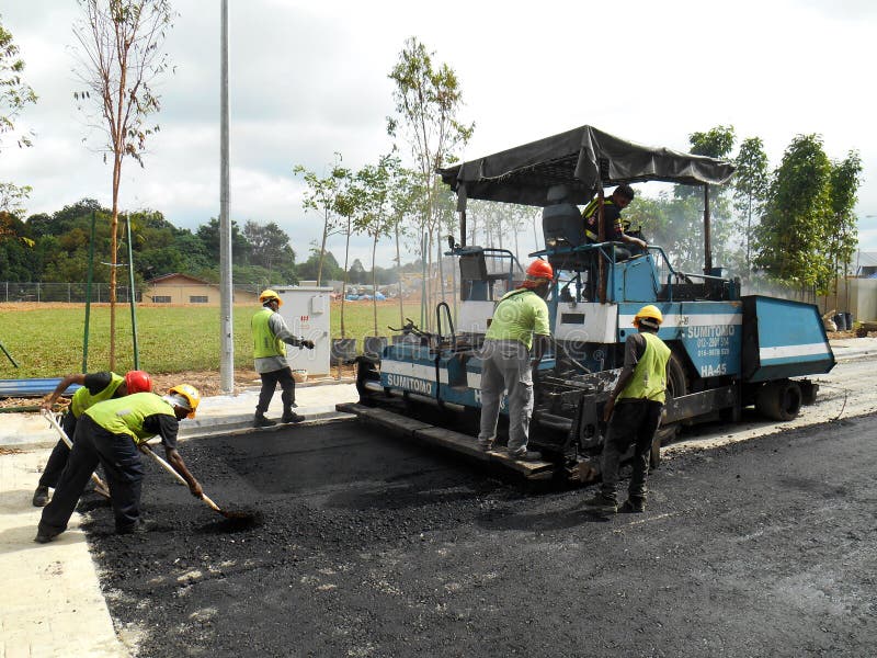 Premix Work by Construction Workers. Editorial Photo - Image of leveled ...