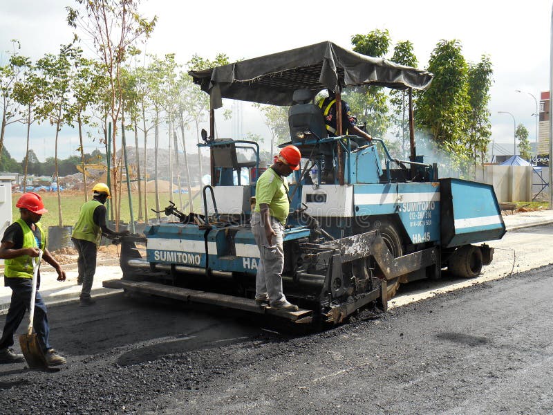 Premix Work by Construction Workers. Editorial Stock Image - Image of ...