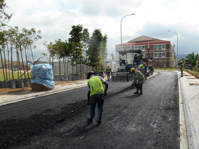Premix Work by Construction Workers. Editorial Photo - Image of leveled ...