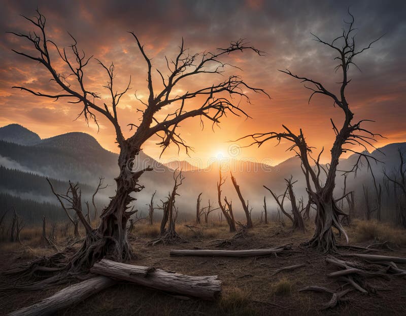 Premonition of Desolate Nature Scene, Created with Generative AI ...