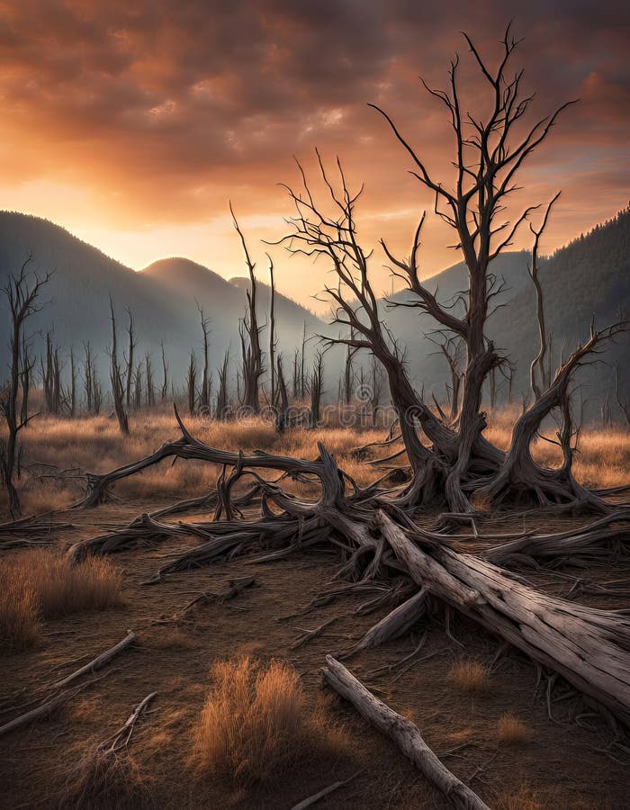 Premonition of Desolate Nature Scene, Created with Generative AI ...