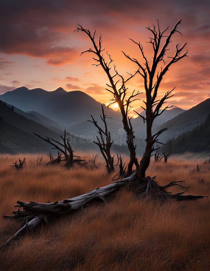 Premonition of Desolate Nature Scene, Created with Generative AI ...