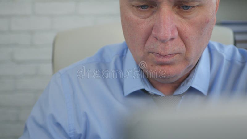 Preoccupied Businessman Working with Laptop and Documents Stock Image ...