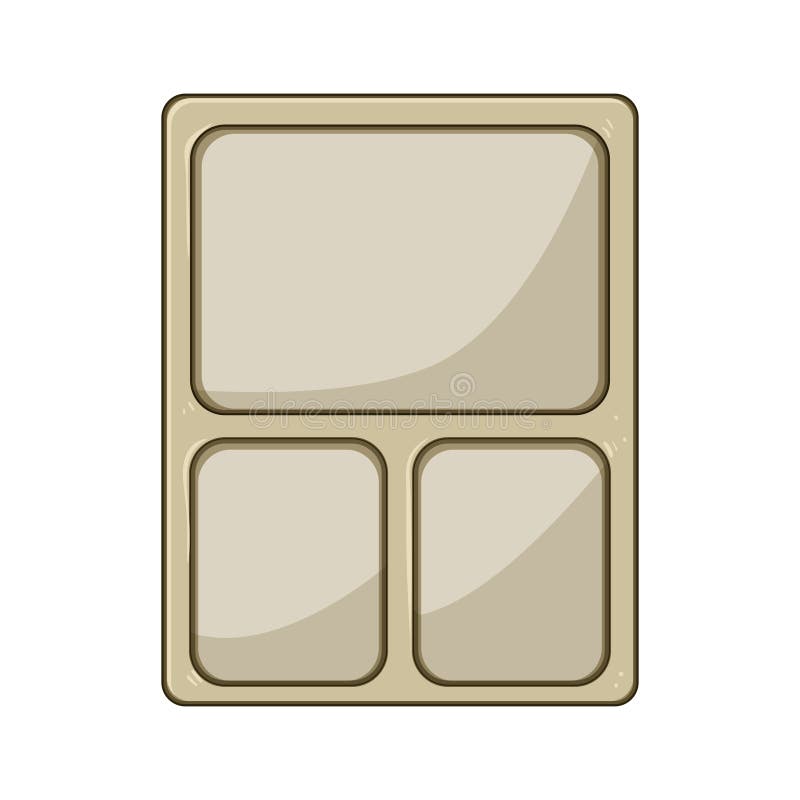 Prep Multi Section Meal Tray Cartoon Vector Illustration Stock Vector ...