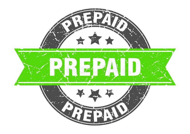 Prepaid Round Stamp with Ribbon. Label Sign Stock Vector - Illustration ...