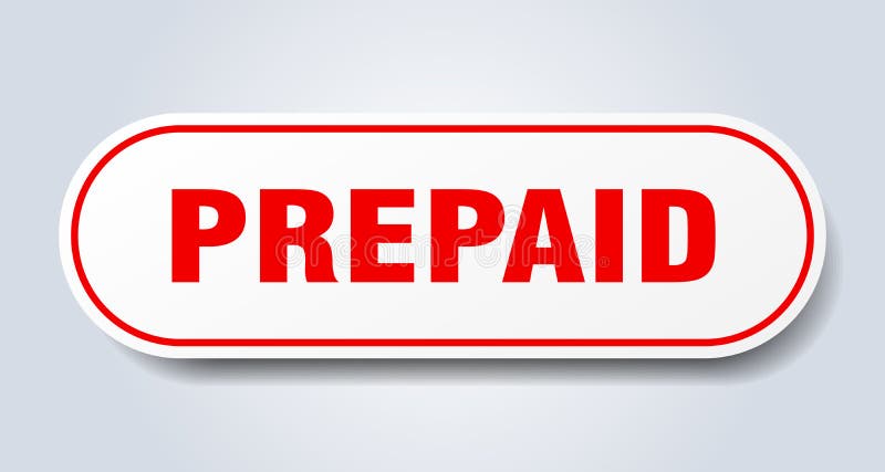 Prepaid Sign. Rounded Isolated Button. White Sticker Stock Vector ...
