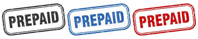 Prepaid Square Isolated Sign Set. Prepaid Stamp Stock Vector ...