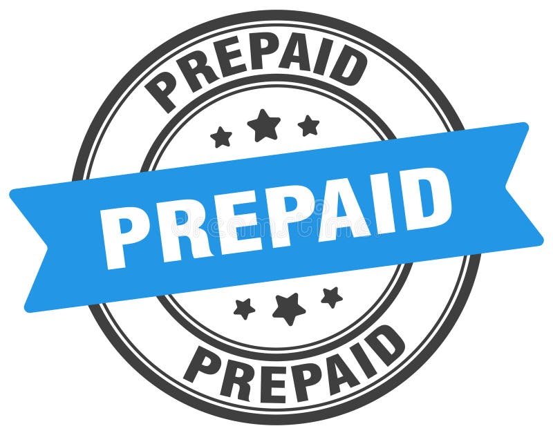 Prepaid Stamp. Prepaid Label on Transparent Background. Round Sign ...