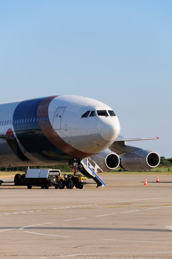 Preparation of the Airplane for a Start Stock Photo - Image of modern ...