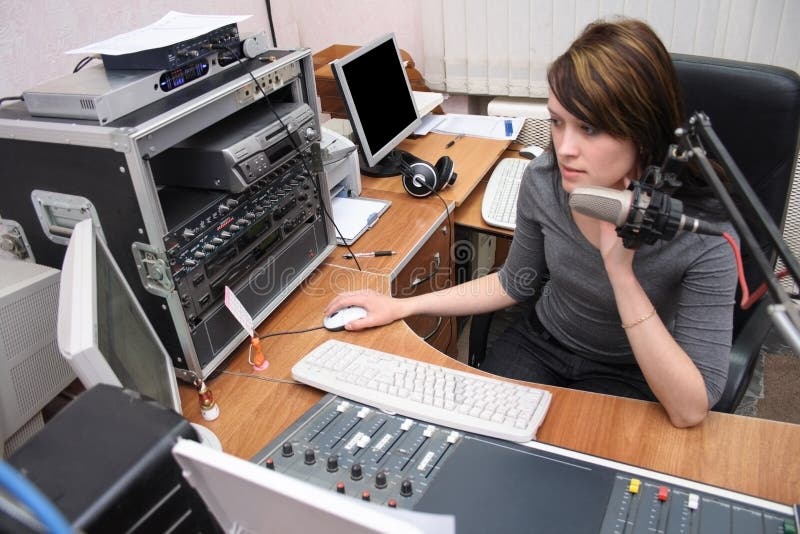 Preparation for Announcing News 2 Stock Image - Image of radio ...