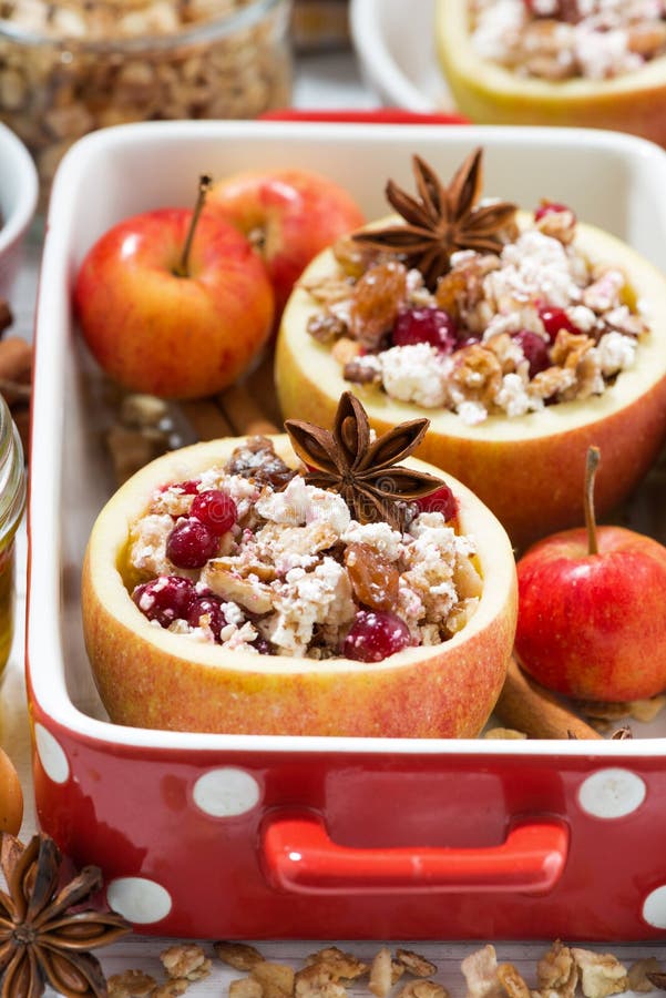 Preparation of Baked Apples, Closeup Stock Photo - Image of appetizer ...