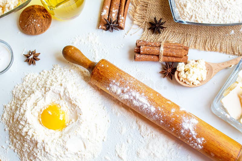 Preparation for Baking. Culinary Concept. Top View Stock Photo - Image ...