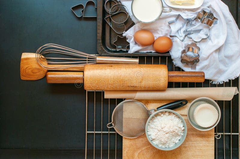 Preparation Baking Kitchen Composition Stock Image - Image of dishes ...