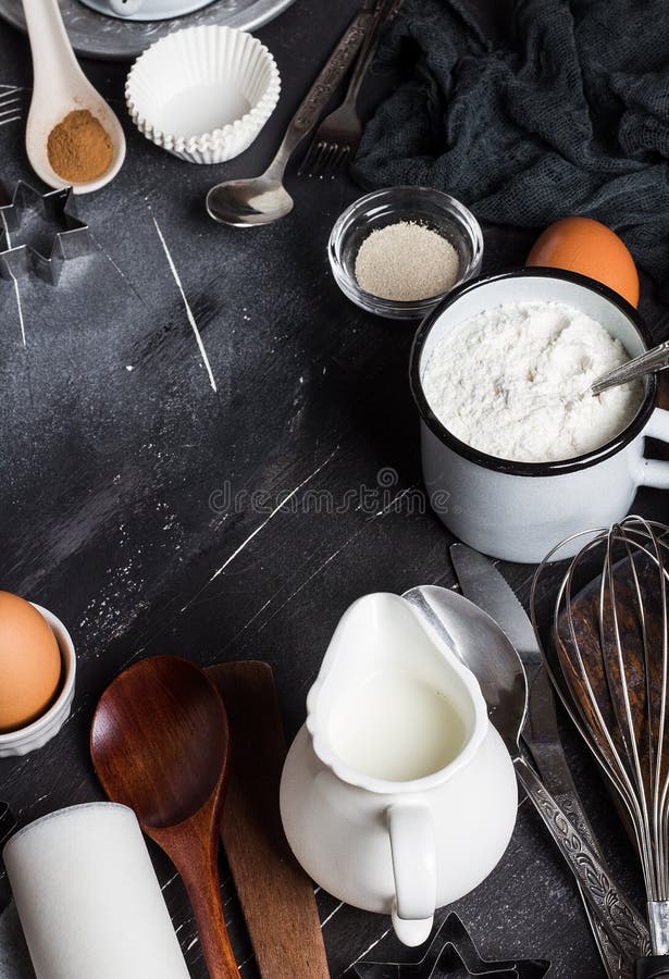 Preparation for Baking, Bake Ingredients. Stock Photo - Image of bread ...
