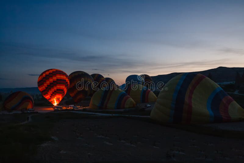 Preparation for Balloons Take-off Stock Image - Image of envelope ...