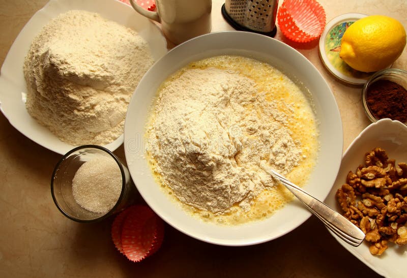 Preparation of batter stock photo. Image of cooking, sugar - 54351430