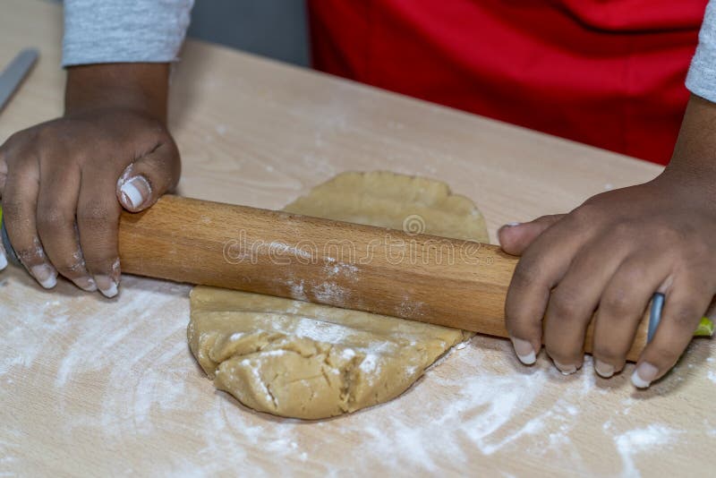 Preparation of biscuits stock image. Image of hand, copy - 261912223