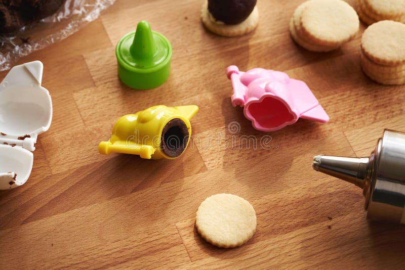 Preparation of Bunny and Chicken Shaped No-bake Easter Cookies Filled ...