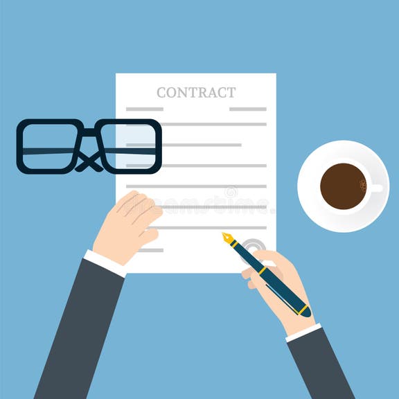 Preparation Business Contract. Vector Illustration Stock Vector Stock ... Preparation Business Contract. Vector Illustration Stock Vector Stock ...