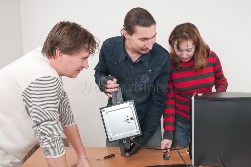 Preparation of the Computer for Operation. Stock Photo - Image of ...